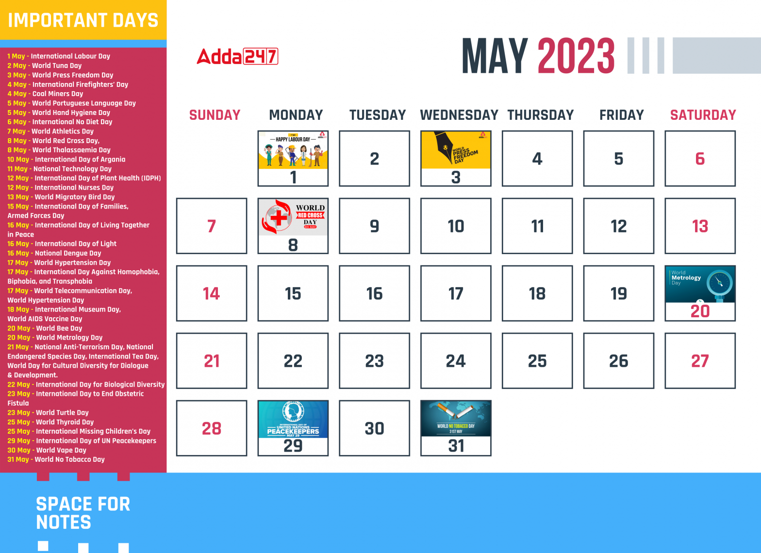 Important Days in May 2023, Complete List of May Events