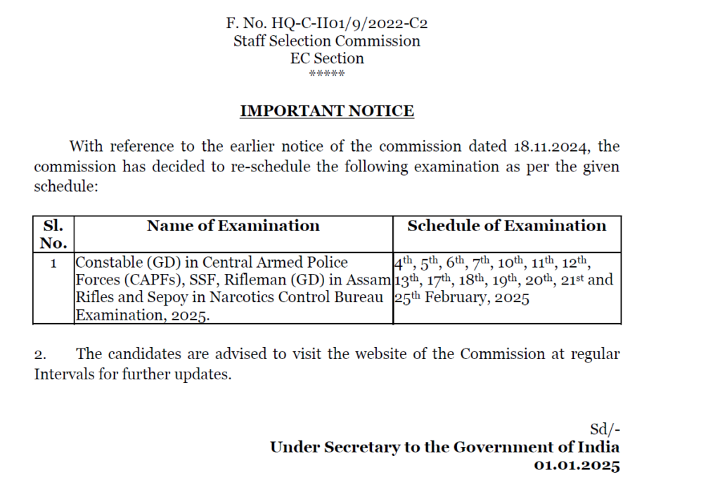 SSC GD Exam Date 2025 Out, Check Revised Dates, Exam Pattern and ...